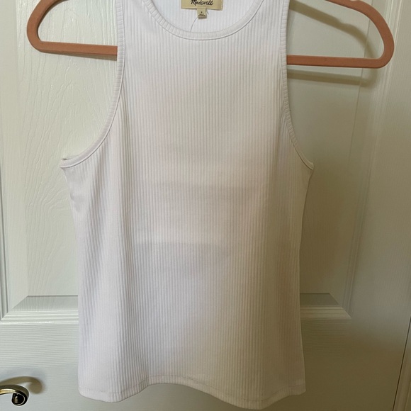 Madewell | Tops | Nwt White Racer Back Tank With Shelf Bra | Poshmark
